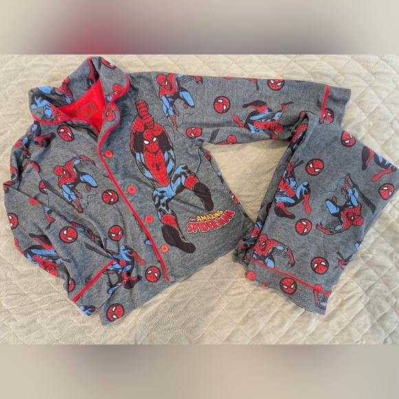 Marvel | Pajamas | Marvel Spiderman Gray And Red Kids Pajama Set | Poshmark